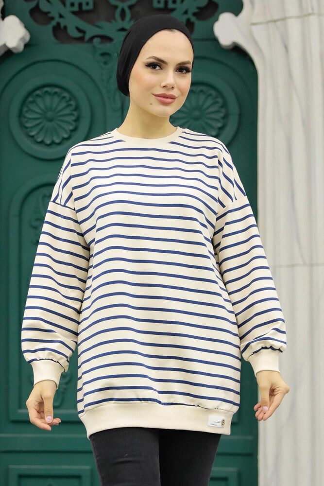 Neva Style - Sweat Hijab Bleu Marine 21080L - Tesetturisland.com