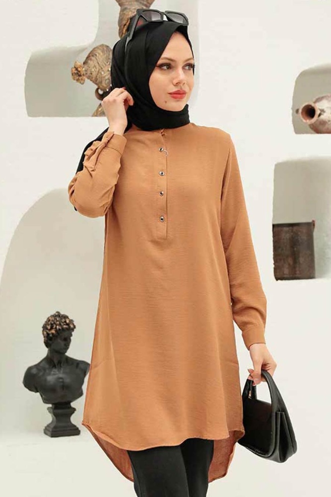 Neva Style - Tunique Hijab Couleur Sunuff 1150TB - Tesetturisland.com
