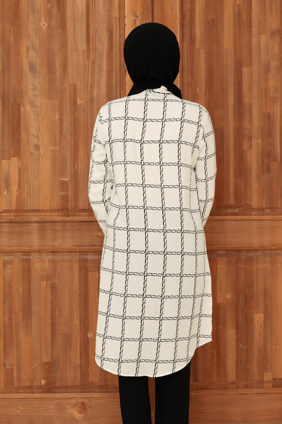 Neva Style - Tunique Hijab Ecru 11581E - Tesetturisland.com